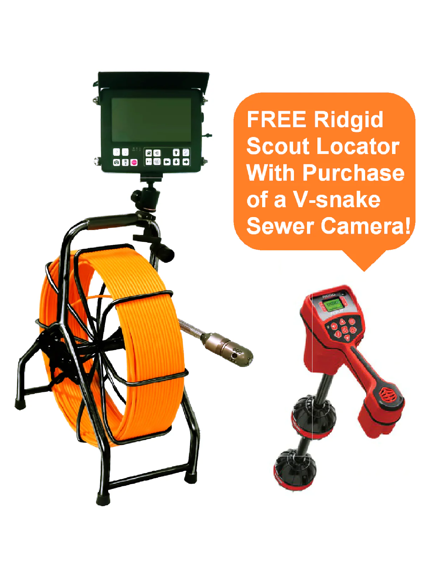 FREE RIDGID SCOUT LOCATOR WITH PURCHASE OF V-SNAKE SELF LEVELING SEWER ...